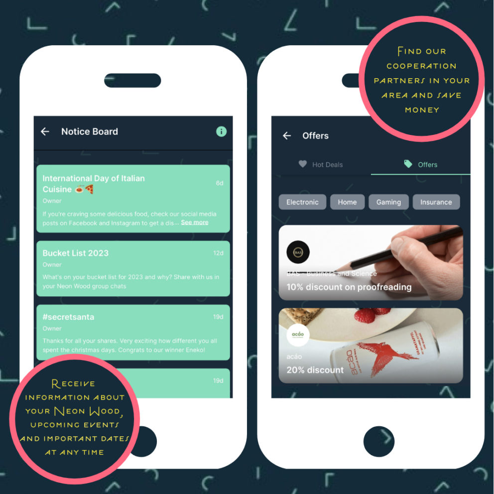 Neon Wood App Our App for an even more convenient life
