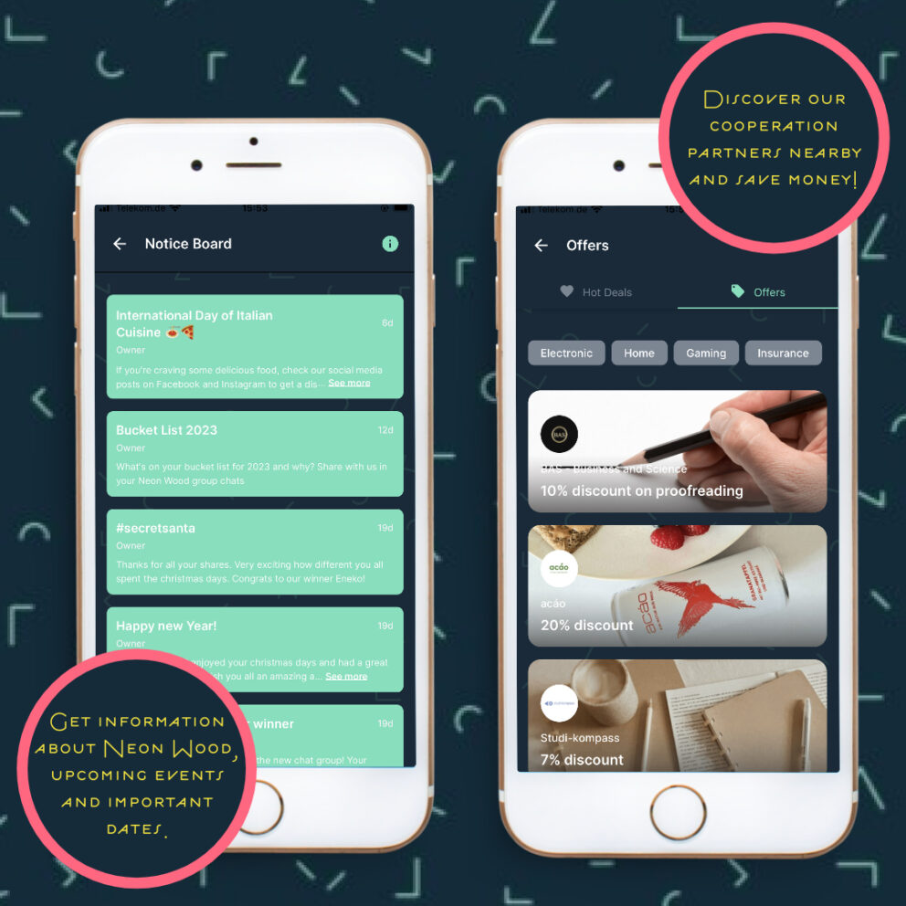 Mobile Neon Wood App