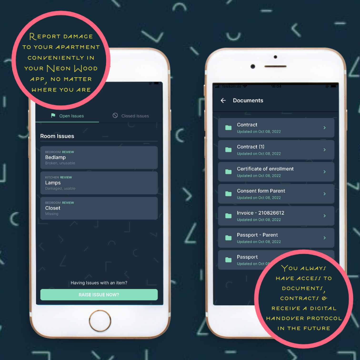 Mobile Neon Wood App